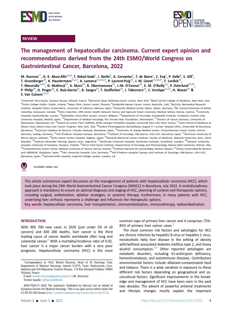 ESMO World Congress The Management of Hepatocellular Carcinoma 2023 ...