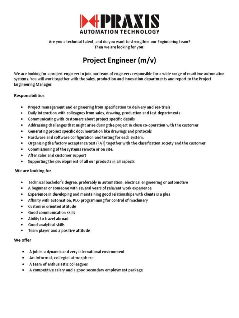 Project Engineer 2021 | PDF | Automation | Engineering