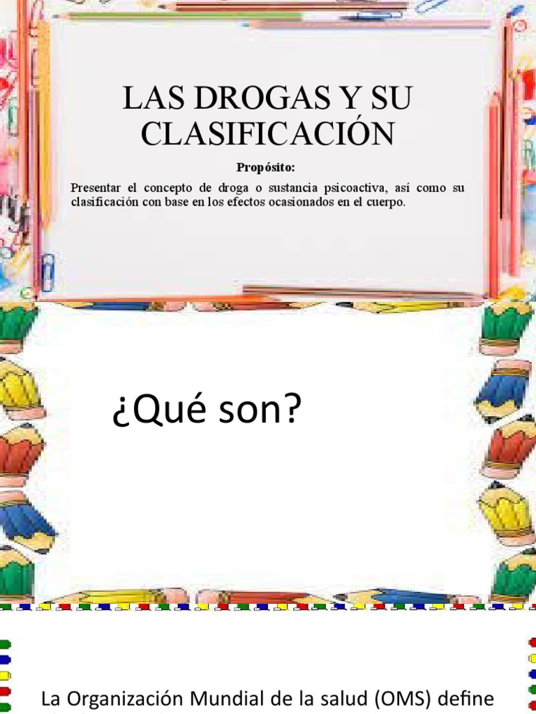 Las Drogas Y Su Clasificación Pdf