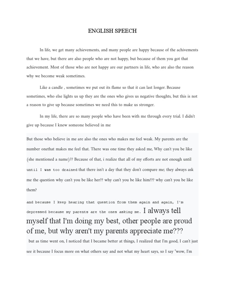 English Speech | PDF