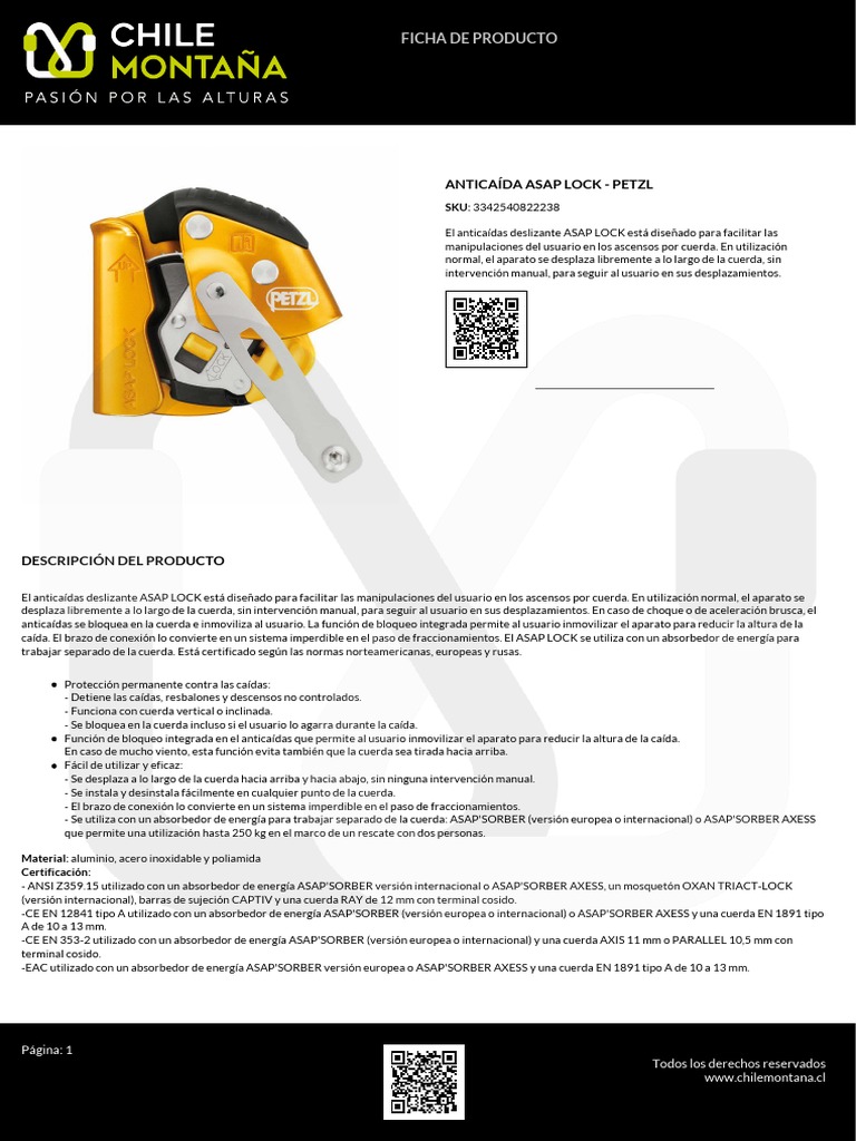 Anticada Asap Lock Petzl | PDF
