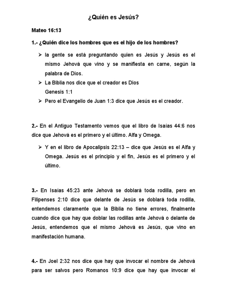 Quién es Jesús | PDF | Jesús | Biblia