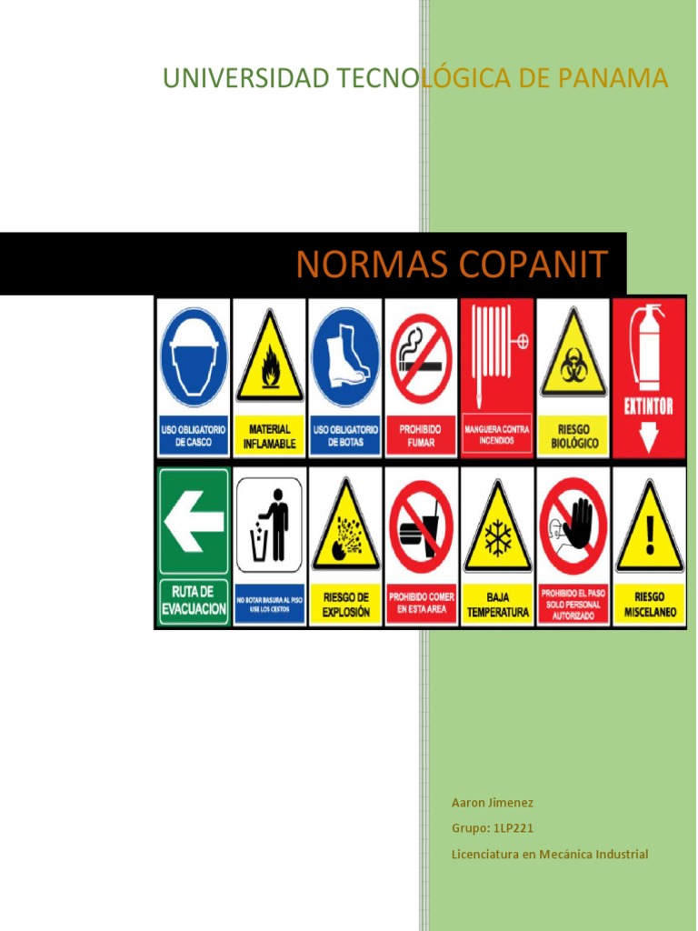 Normas COPANIT: Seguridad Laboral | PDF | Negocios | Informática