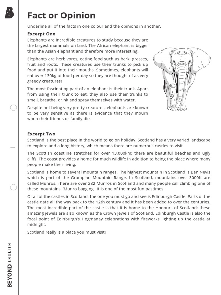Fact vs. Opinion Analysis Worksheet | PDF