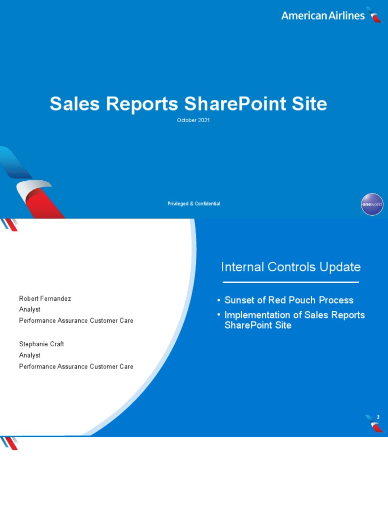 Sales Reports SharePoint 22OCT2021 Final | PDF