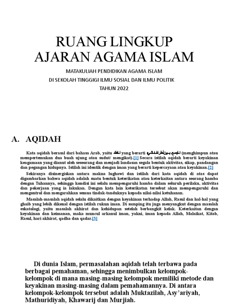 Ruang Lingkup Ajaran Agama Islam | PDF