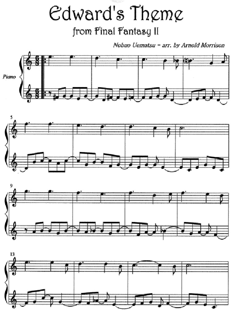 Nobuo Uematsu Edwards Theme SheetMusicGiant | PDF Nobuo Uematsu Edwards Theme SheetMusicGiant | PDF