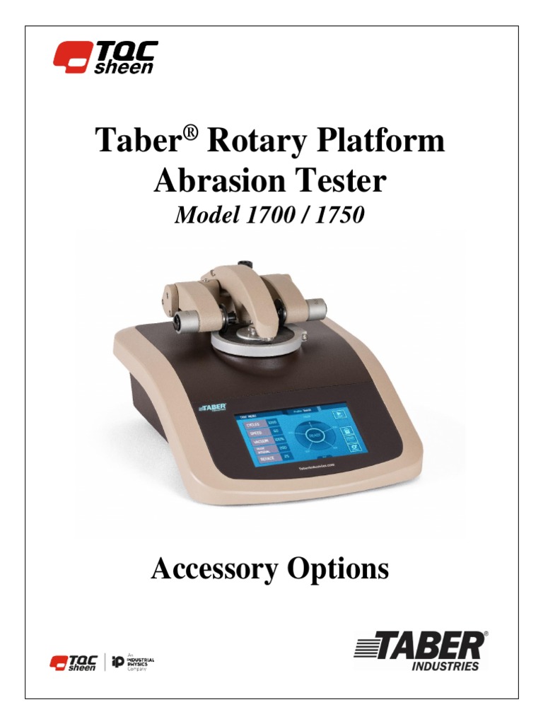 TB0158-Taber-Rotary-Patform-m044-1 | PDF | Wear | Abrasive