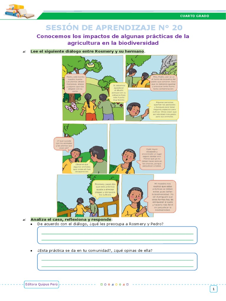 Anexo de Sesiones de Aprendizaje - EDA IV Semana 3 - Editora Quipus Perú | PDF