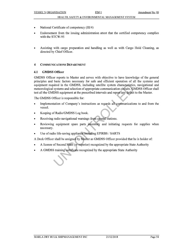 Chief Eng Job Description | PDF