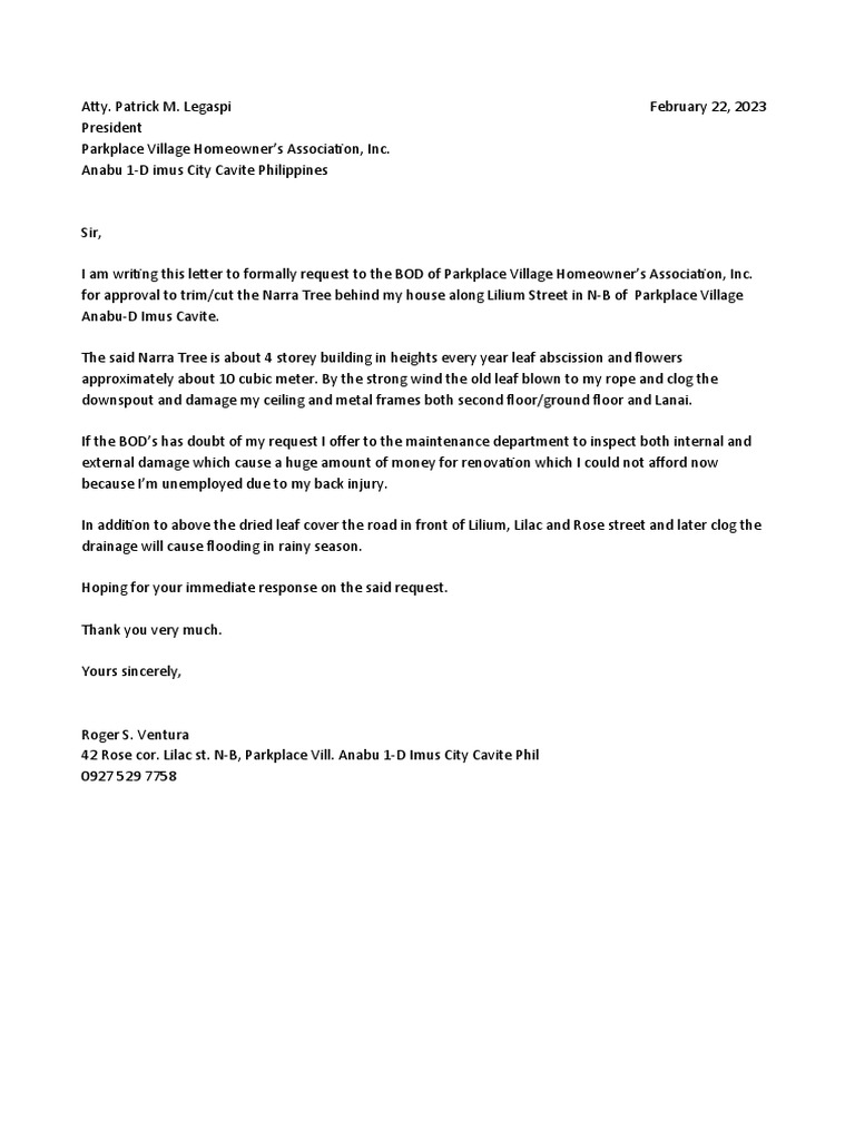 Request Letter | PDF