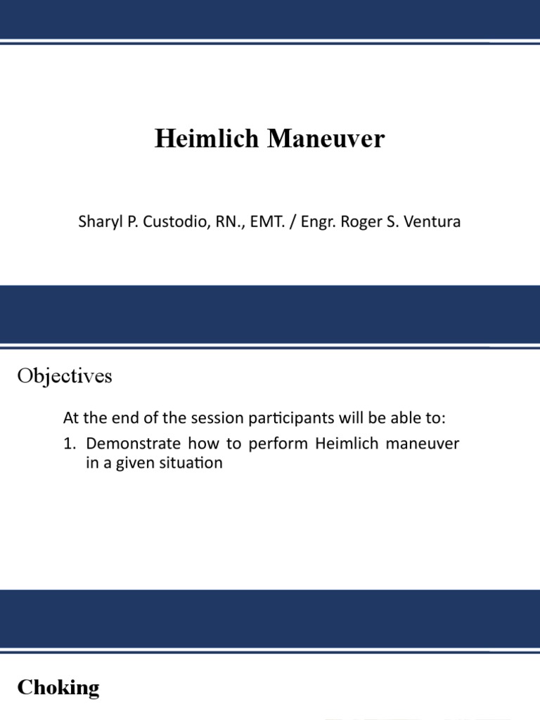 Custodio - Ventura Heimlich Maneuver | PDF