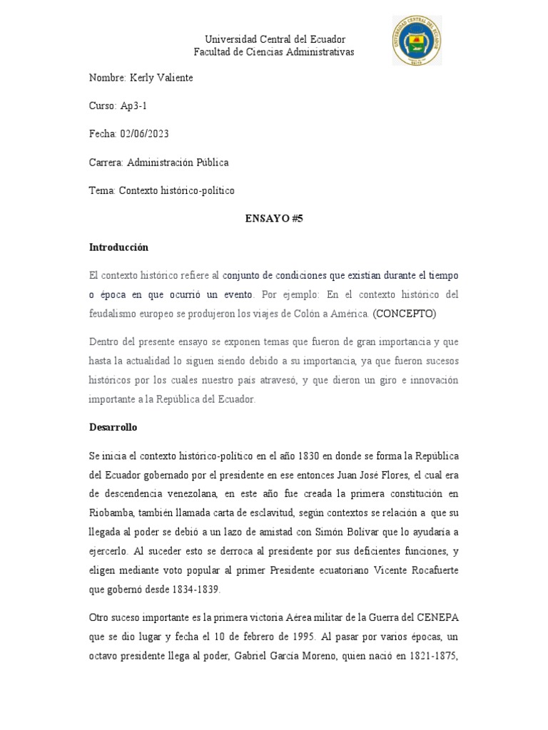 Contexto Historico-Politico | PDF