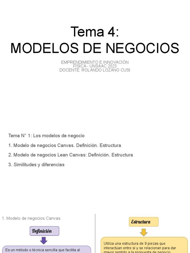 Tema 4 - MODELOS DE NEGOCIOS | PDF | Negocios