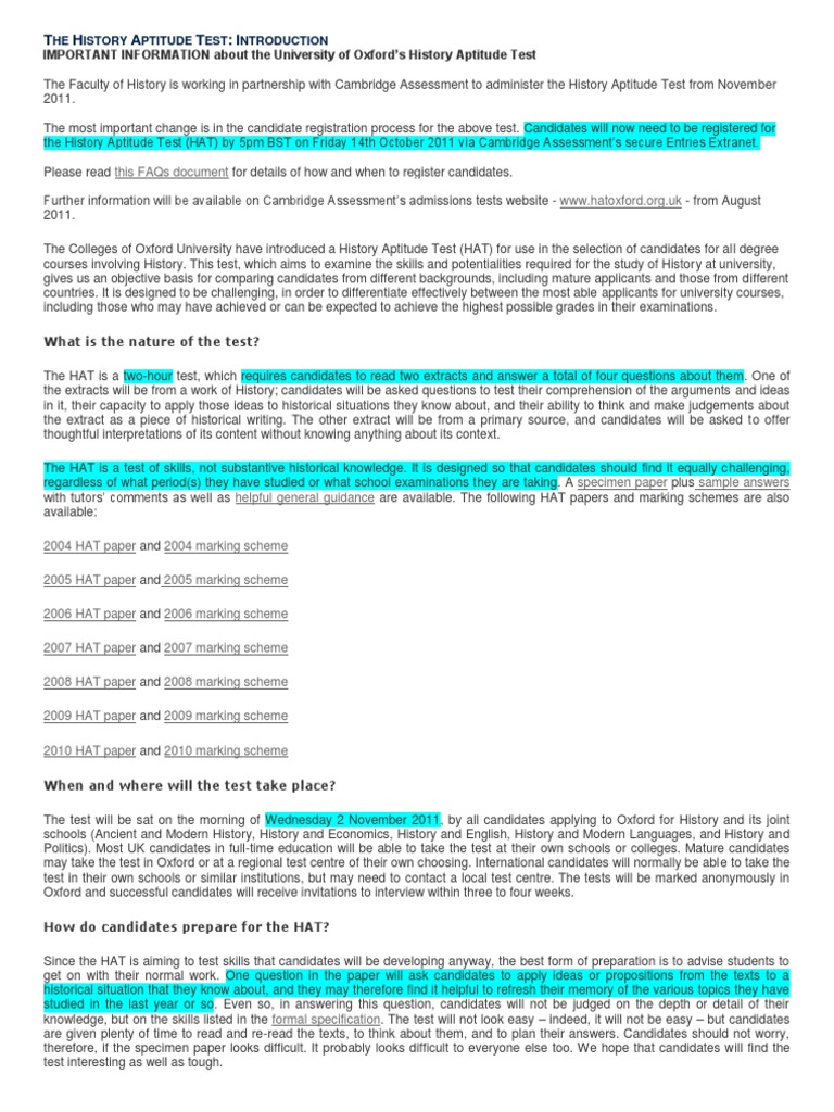 Hat | PDF | Test (Assessment) | Educational Assessment