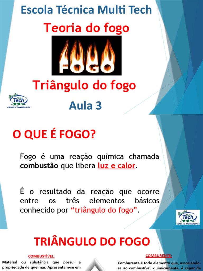 Aula 3 - Teoria Do Fogo - Triângulo Do Fogo | PDF | Combustão | Calor