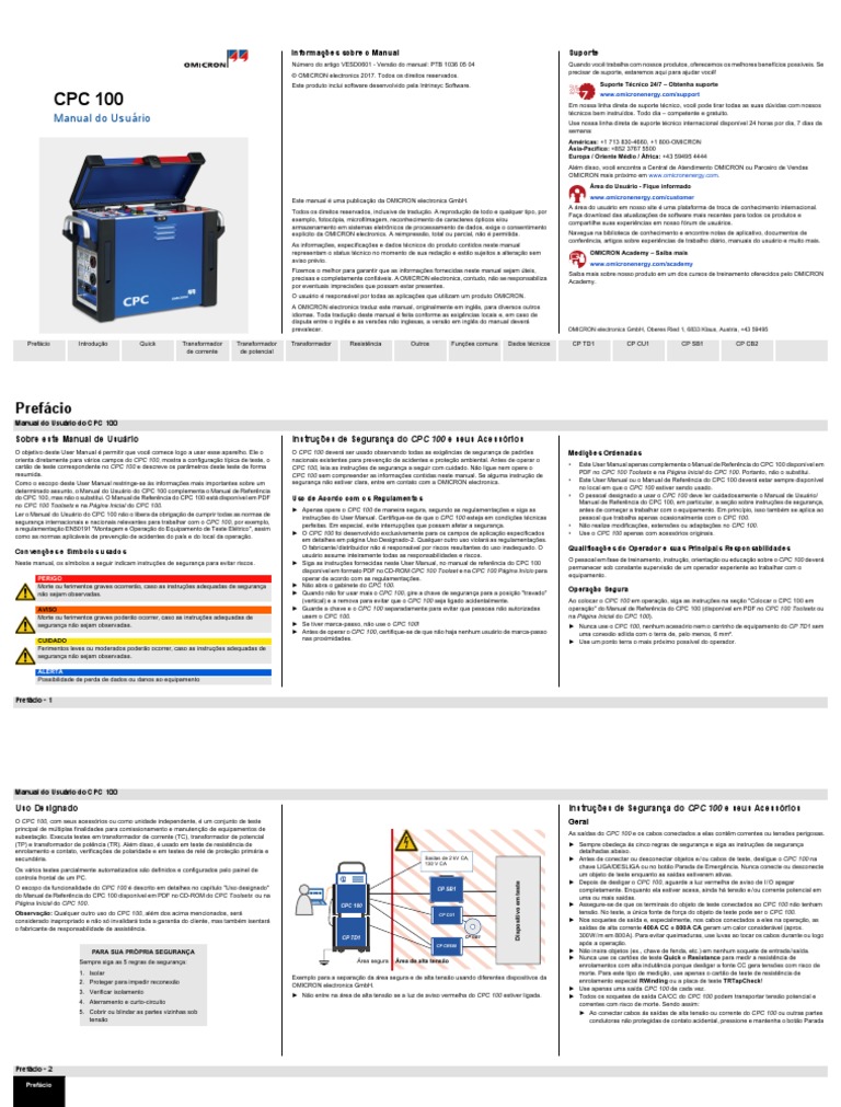 CPC 100 User Manual | PDF | Fonte de energia | Engenharia Elétrica