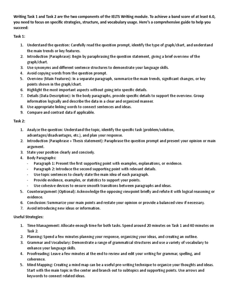 Writing Task 1 and Task 2 Are The Two Components of The IELTS Writing ...
