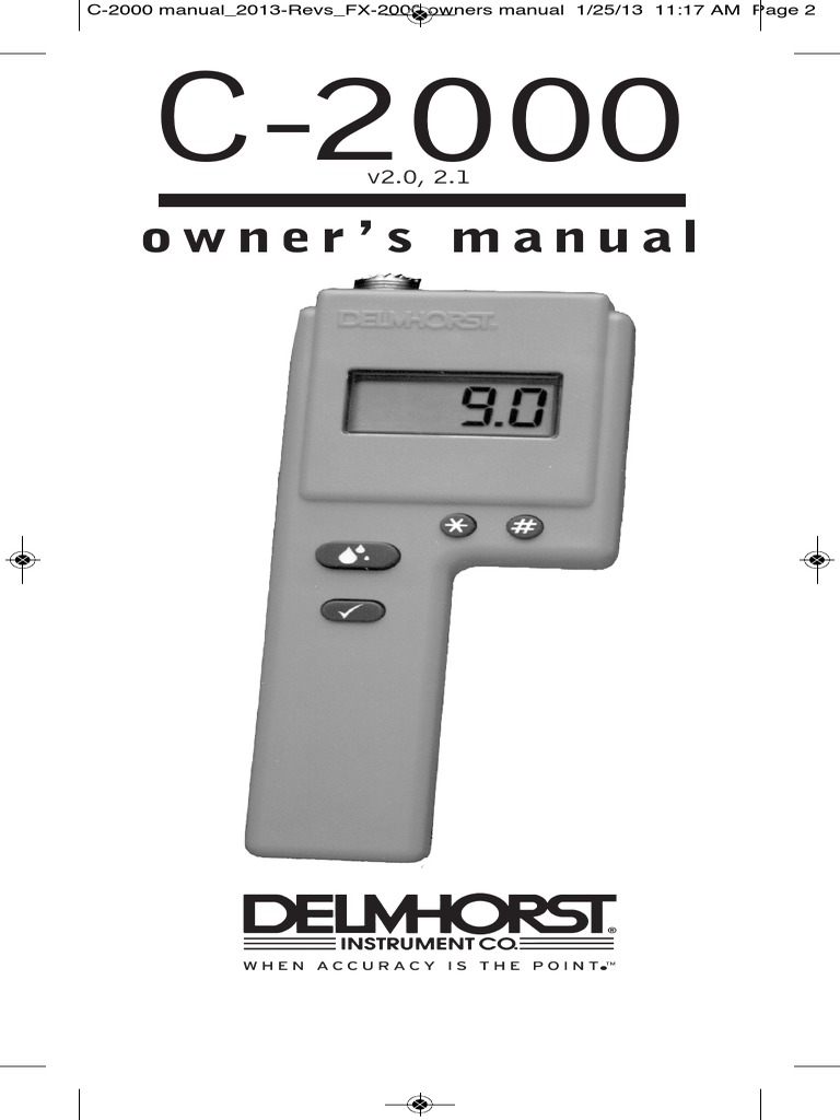 C2000 Owners Manual | PDF | Calibration | Electrical Connector