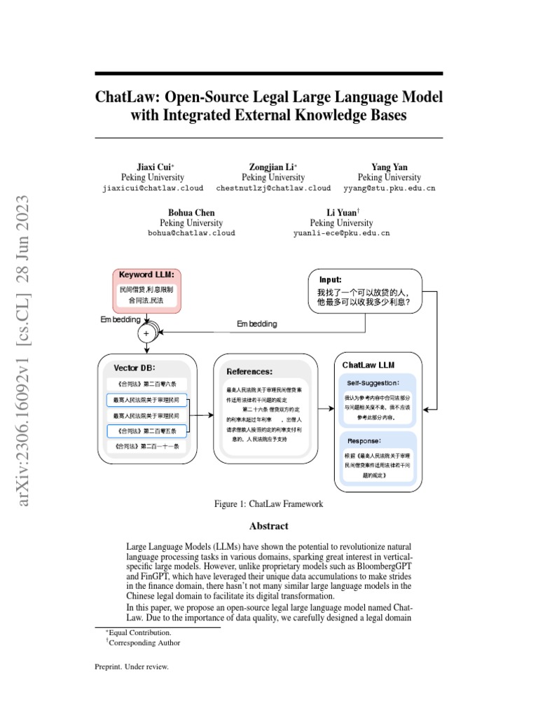 Chatlaw: Open-Source Legal Large Language Model With Integrated ...