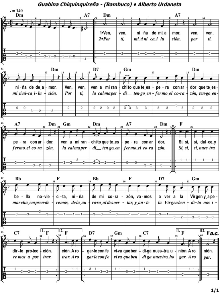 Guabina Chiquinquireña Bambuco | PDF