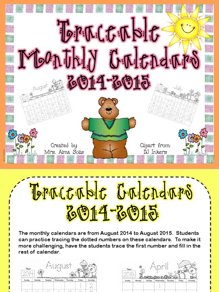 Traceable Calendars 2014-2015 | PDF | Art