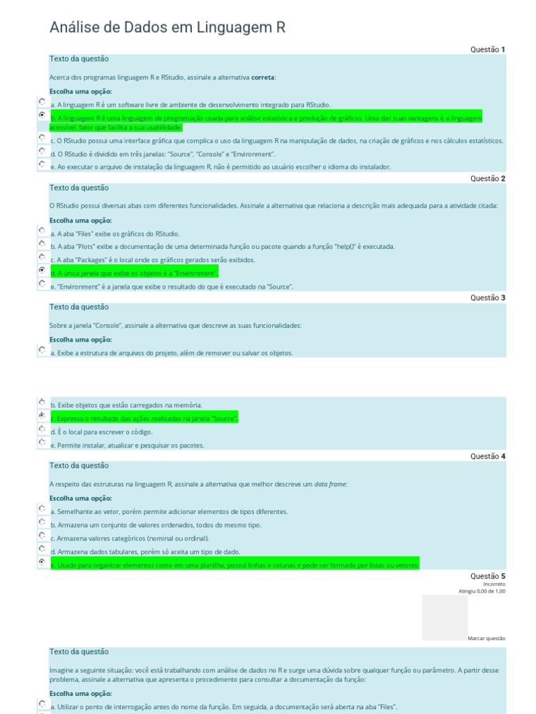 Guia de Questões sobre R e RStudio | PDF | Linguagem de programação ...