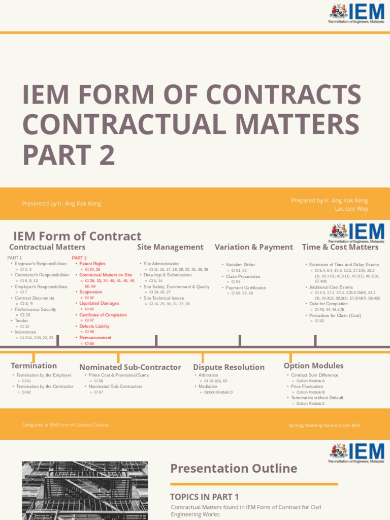 2 - IEM Contract - Contractual Matters Part 2 | PDF