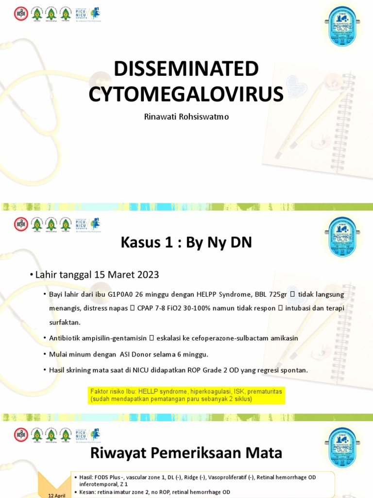 Prof. Dr. DR Rinawati Rohsiswatmo, Sp.A (K) - Disseminated CMV | PDF