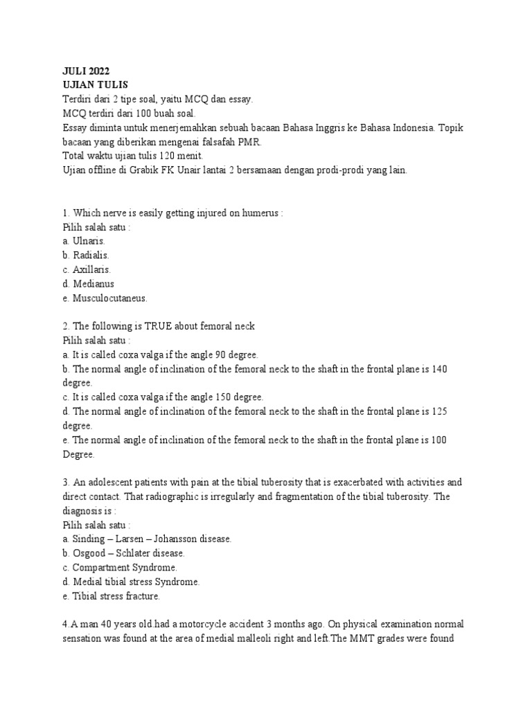 Soal-Soal Juli 2022 | PDF