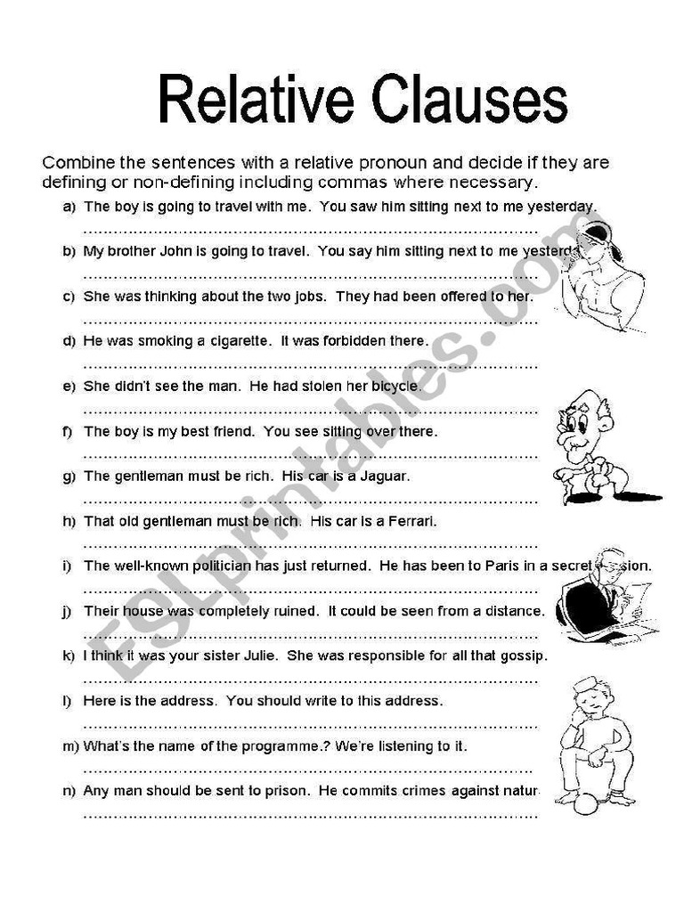 Defining & Non-Defining Relative Clause Example | PDF