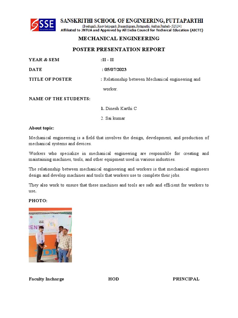 Poster Presentation Report | PDF