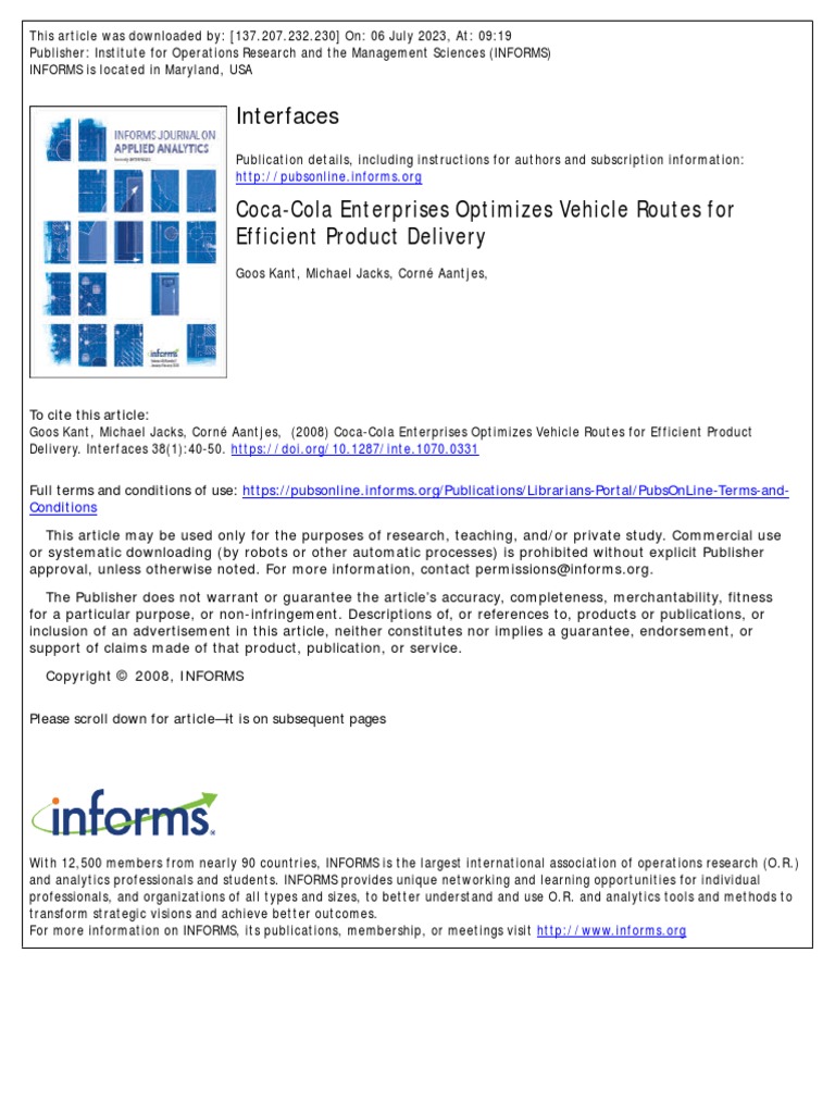 Inte 1070 0331 | PDF | The Coca Cola Company | Cluster Analysis