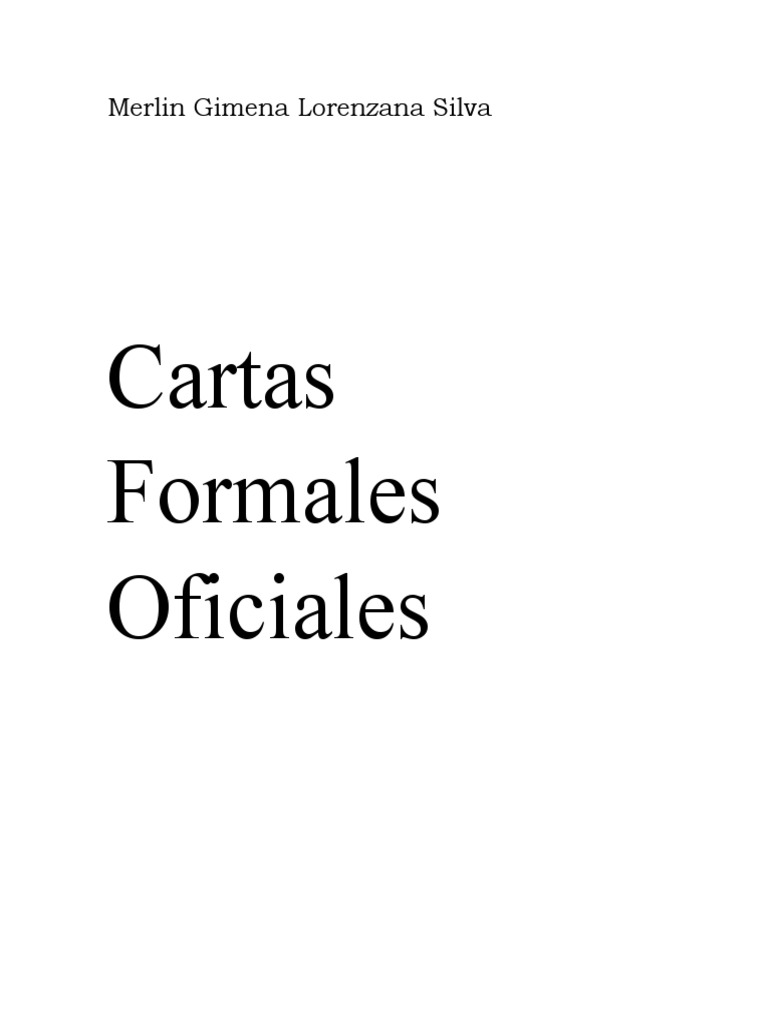 Tipos de Cartas Formales y Oficios | PDF