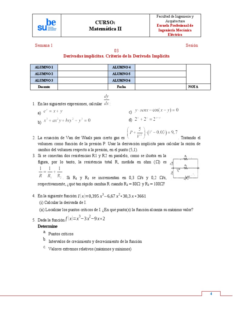 S1.s03 2 Resolver Ejercicios Derivación Implícita. Extremos Absolutos y Extremos Relativos | PDF