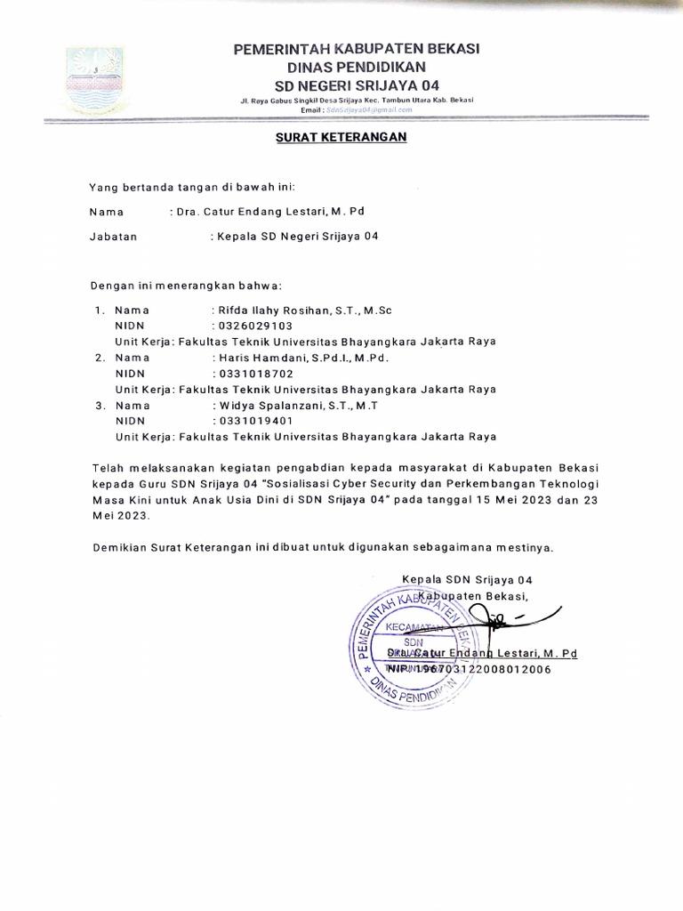 Surat Keterangan Abdimas | PDF