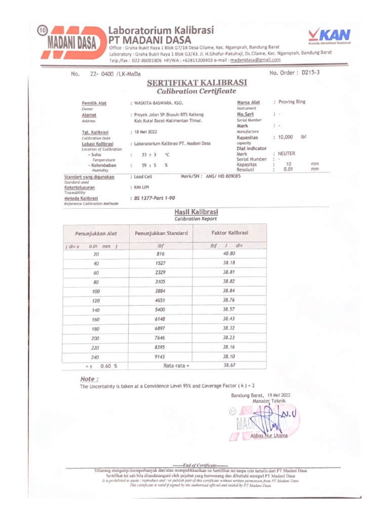 Kalibrasi MBT 2022 | PDF