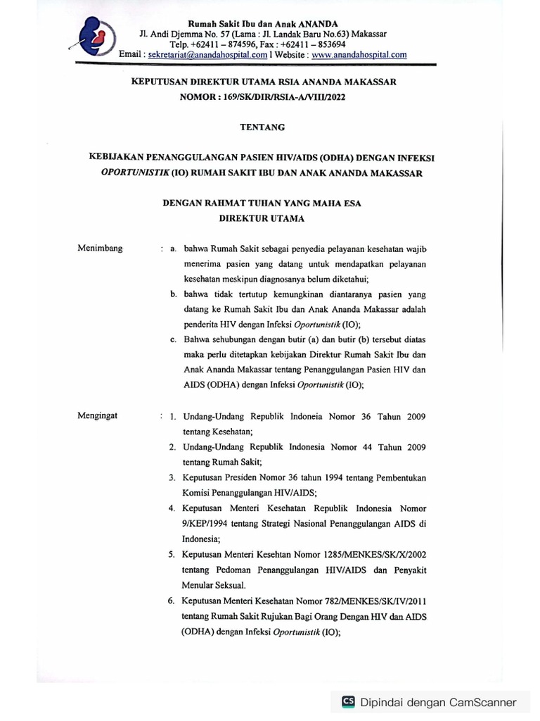 PN-3 Ep.a-4 SK Kebijakan Penanggulangan Pasien Hiv-Aids (Odha) Dengan ...