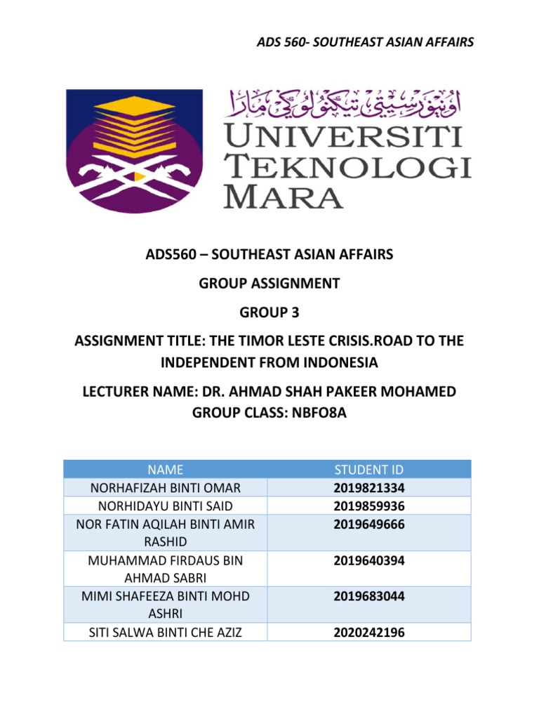 Southeast Asian Studies Students | PDF | East Timor | International ...