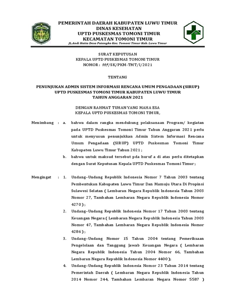 SK Admin Sirup 2021 | PDF