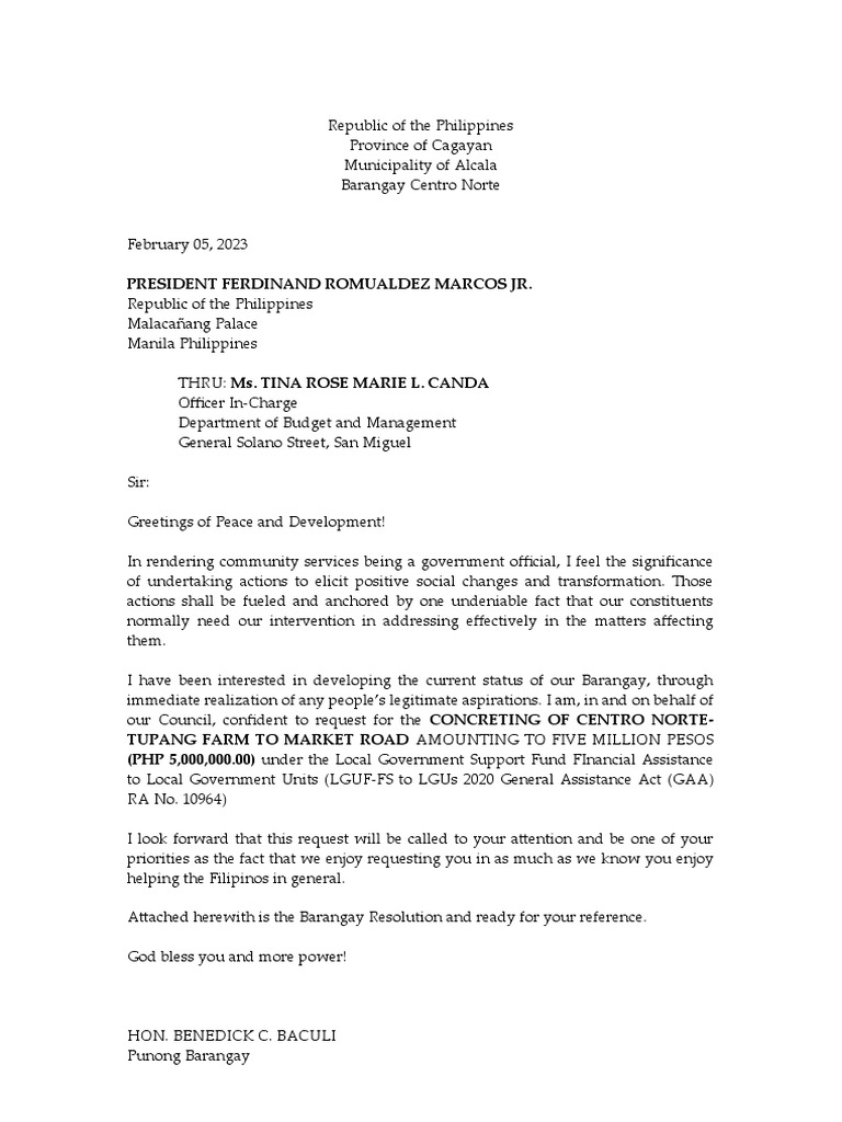 Request for Farm to Market Road Concreting | PDF