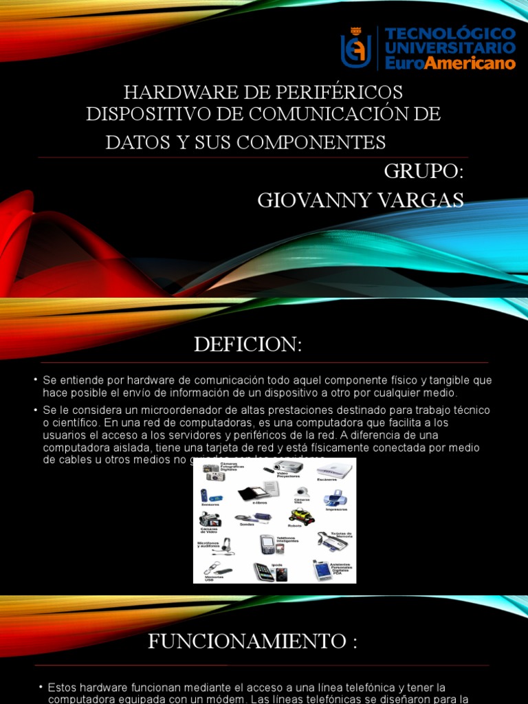 Hardware de Dispositivos de Comunicación | PDF | Red de computadoras ...