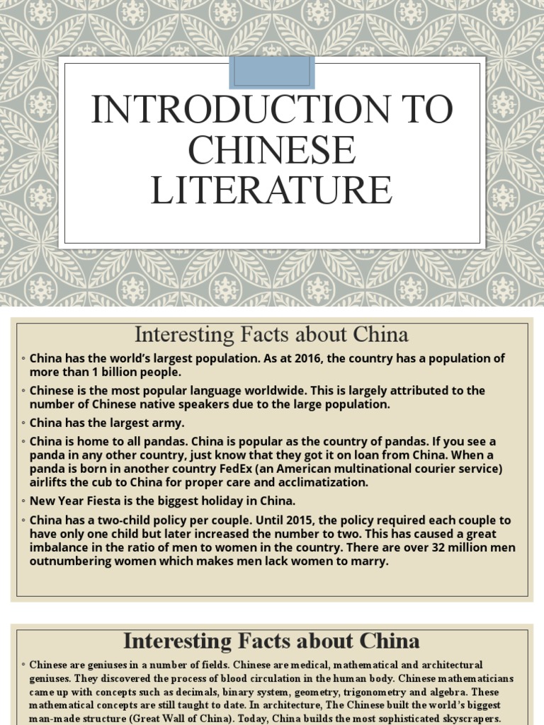 Module 6. Introduction To Chinese Literature | PDF | Tang Dynasty | China