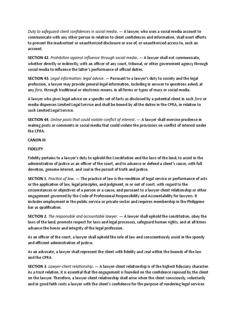 Duty To Safeguard Asdadsasd Confidences in Social Media | PDF | Lawyer ...