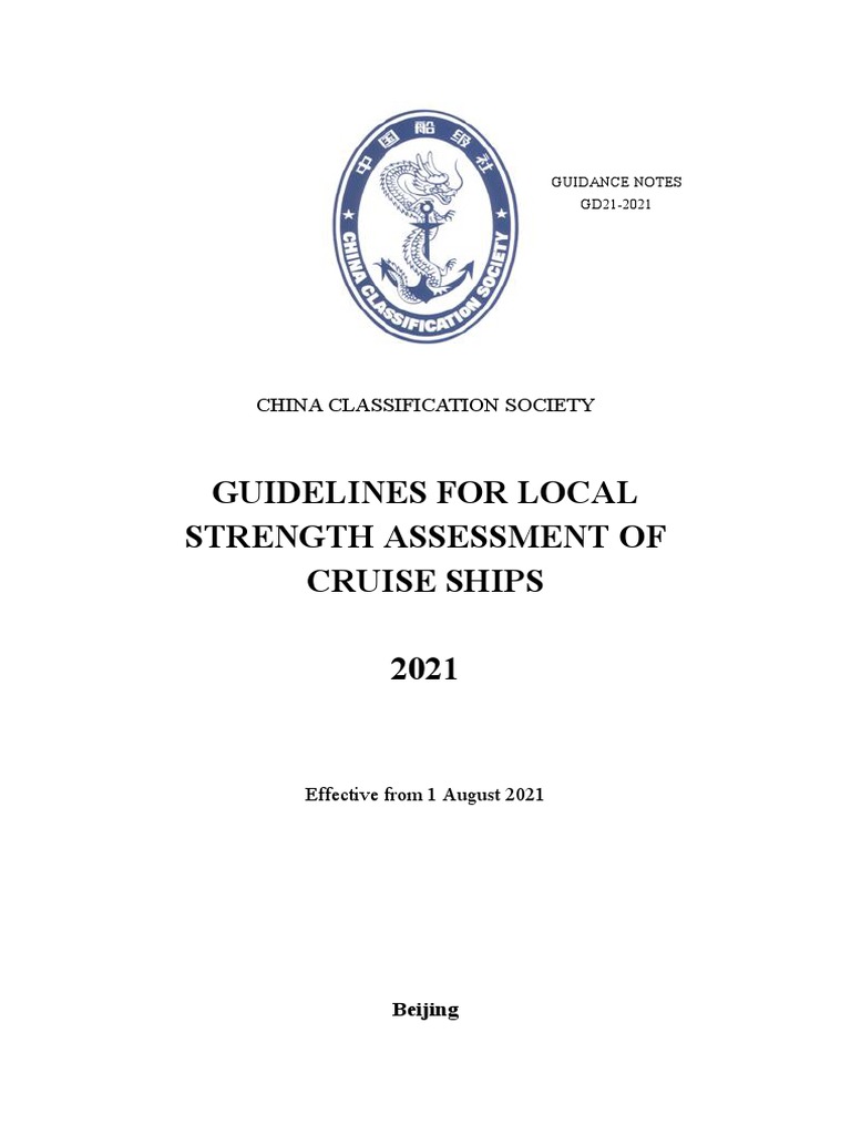 Guidelines For Local Strength Assessment Of Cruise Ships 2021 Pdf Bending Hull Watercraft