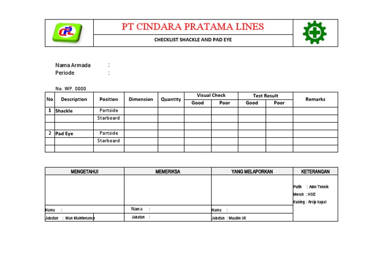 Checklist Shackle and Pad Eye | PDF