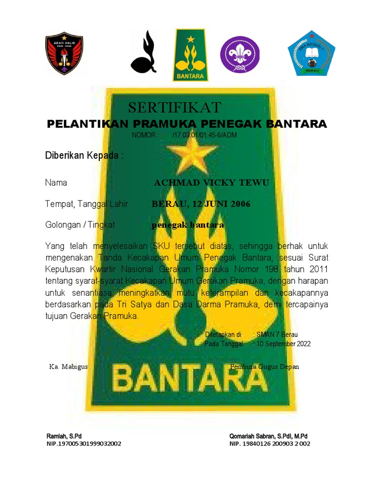Sertifikat Bantara | PDF