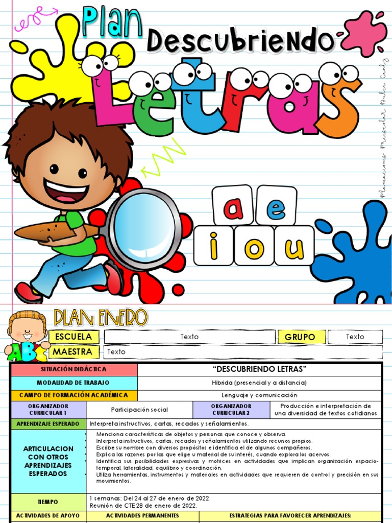 Plan de Las Letras | PDF | Evaluación | Salón de clases