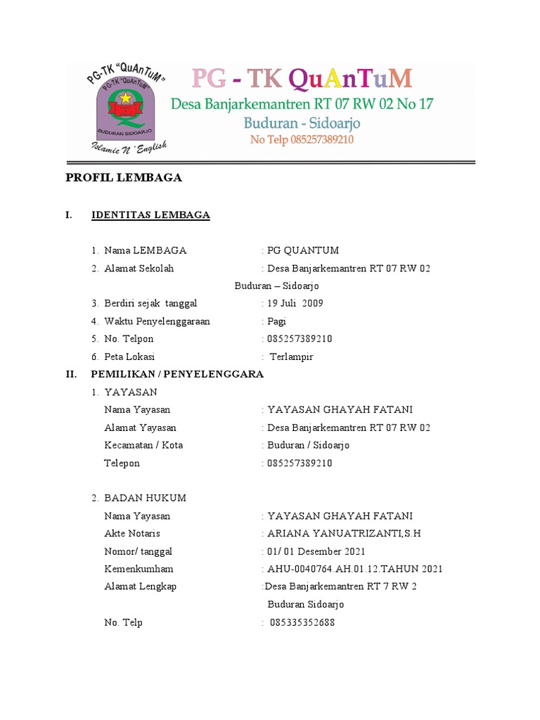 Profil Lembaga | PDF