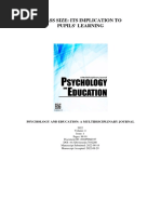 Class Size & Academic Performance Study | PDF | Teachers | Accuracy And Precision